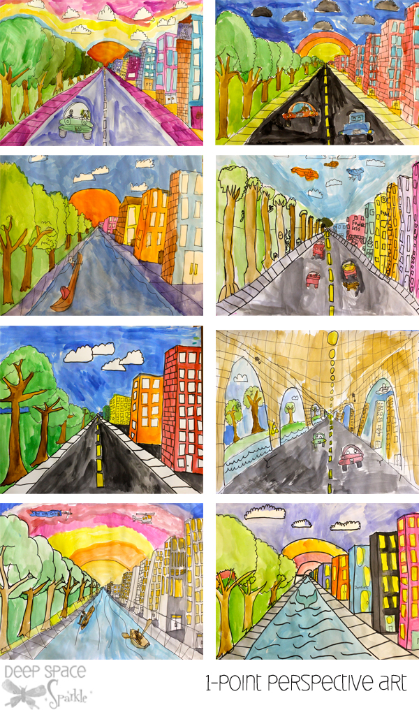 One Point Perspective Art Lesson Deep Space Sparkle One Point Perspective Art Lesson Deep Space Sparkle