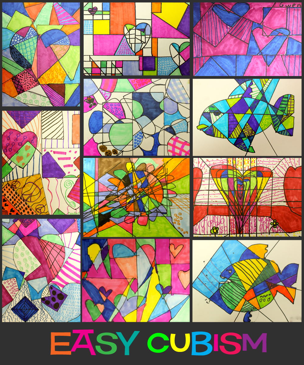 Easy Cubism Art Activities Deep Space Sparkle