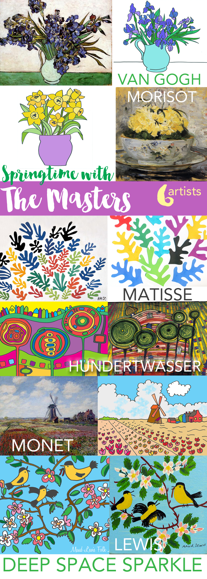 Springtime with the Masters Art Lesson Packet | Deep Space Sparkle ...