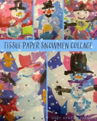Collage Snowman Kindergarten Art Lesson | Deep Space Sparkle
