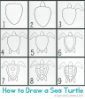 How to Draw a Sea Turtle Handout | Deep Space Sparkle
