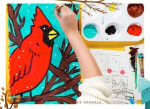 Cardinals in Winter Lesson | Deep Space Sparkle