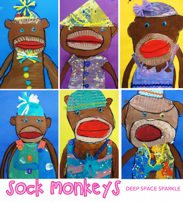 Sock Monkey Art Lesson | Deep Space Sparkle