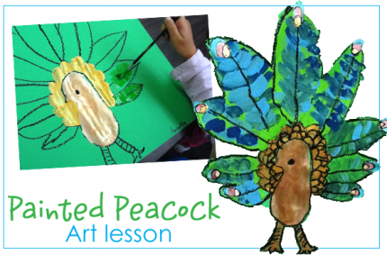 Peacock Art Project for First Grade | Deep Space Sparkle