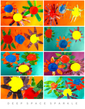 Colorwheel Flowers Art Lesson | Deep Space Sparkle