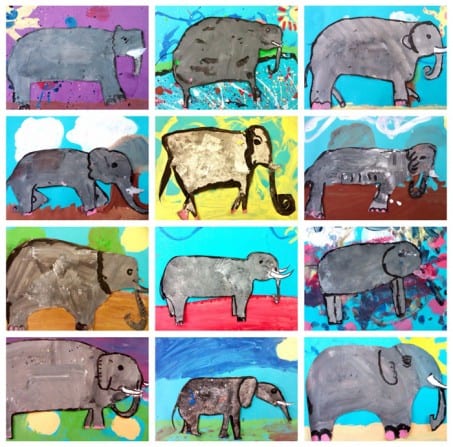 Painted Elephant Art Lesson | Deep Space Sparkle