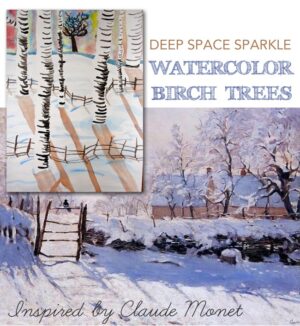 Watercolor Birch Trees Lesson | Deep Space Sparkle