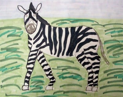 Zebra art projects and drawing guide for kids | Deep Space Sparkle