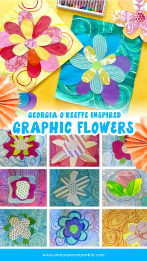 Georgia O'Keeffe Inspired Graphic Flowers | Deep Space Sparkle