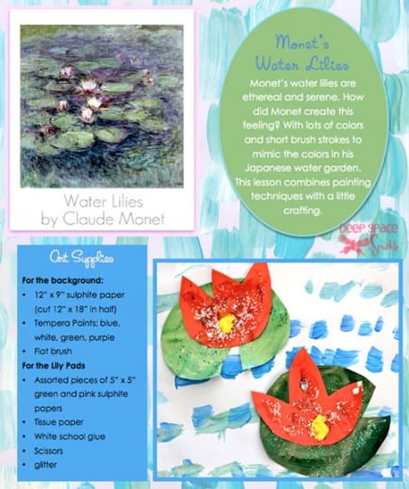 Monet's-waterlily-art-lesson | Deep Space Sparkle