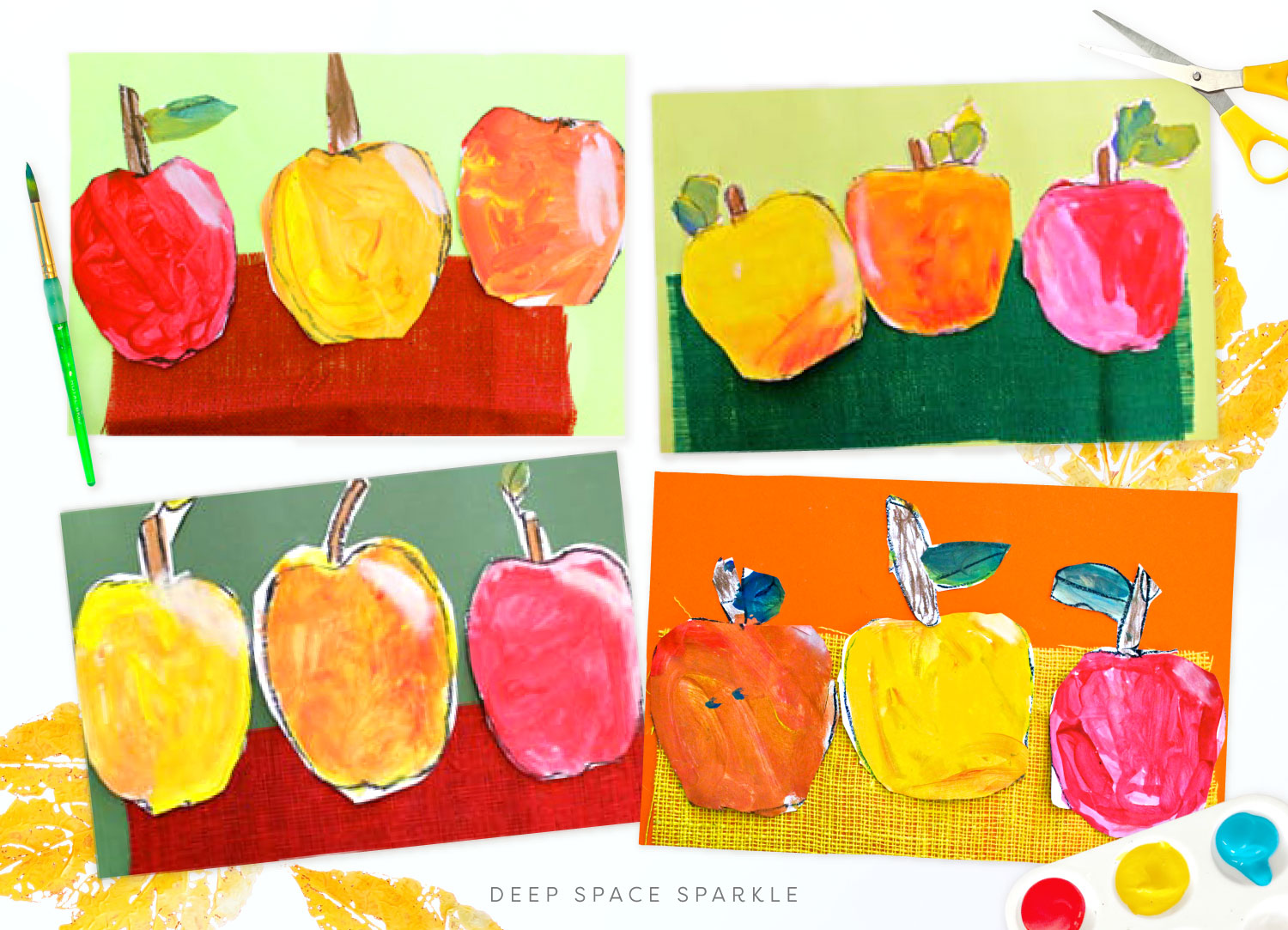 Autumn Apples | Cut-out Apple Art for Kinders | Deep Space Sparkle