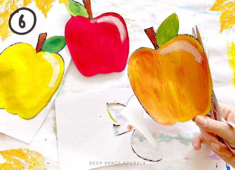 Autumn Apples | Cut-out Apple Art for Kinders | Deep Space Sparkle