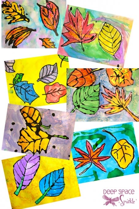 Watercolor Leaves Resist Project | Deep Space Sparkle