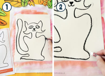 Contour Cat Watercolor Project | Deep Space Sparkle