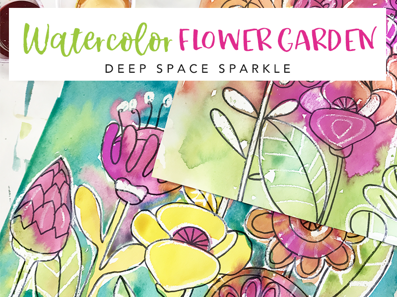 Draw A Watercolor Flower Garden Deep Space Sparkle
