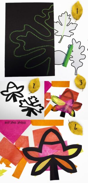 Leaf Silhouettes in Tissue Paper | Deep Space Sparkle