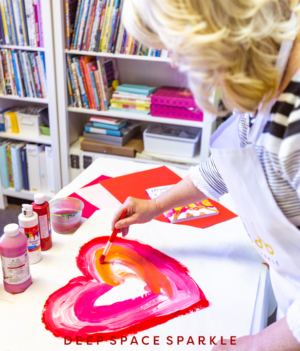 Painted Hearts Valentine's Day Art Project | Deep Space Sparkle