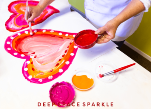 Painted Hearts Valentine's Day Art Project | Deep Space Sparkle