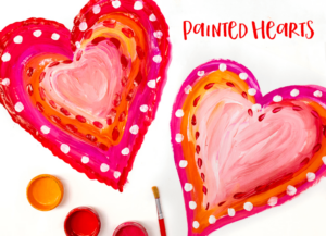 Painted Hearts Valentine's Day Art Project | Deep Space Sparkle