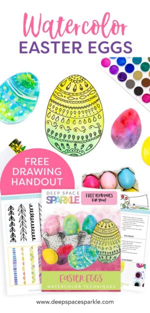 Watercolor easter eggs | Deep Space Sparkle