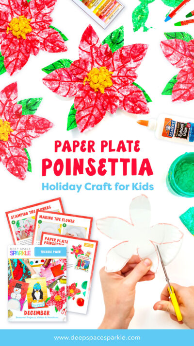 Paper Plate Poinsettia- Holiday Craft for Kids | Deep Space Sparkle