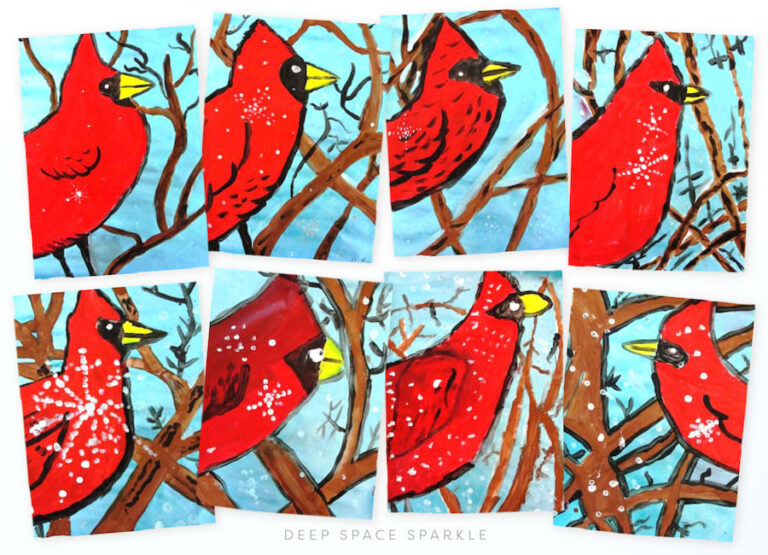 Cardinals in Winter Lesson | Deep Space Sparkle