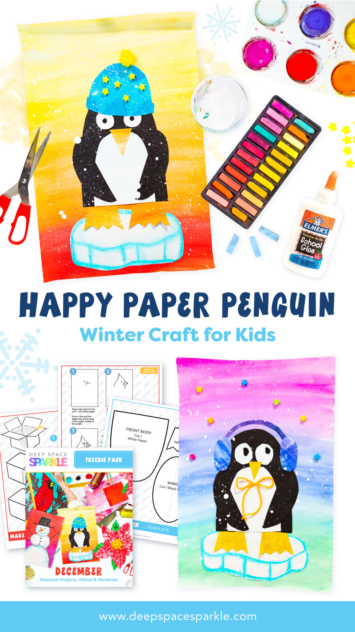 Happy Paper Penguin Art Project | Deep Space Sparkle