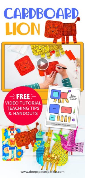 Recycled Cardboard Lion | Deep Space Sparkle