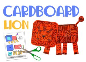 Recycled Cardboard Lion | Deep Space Sparkle