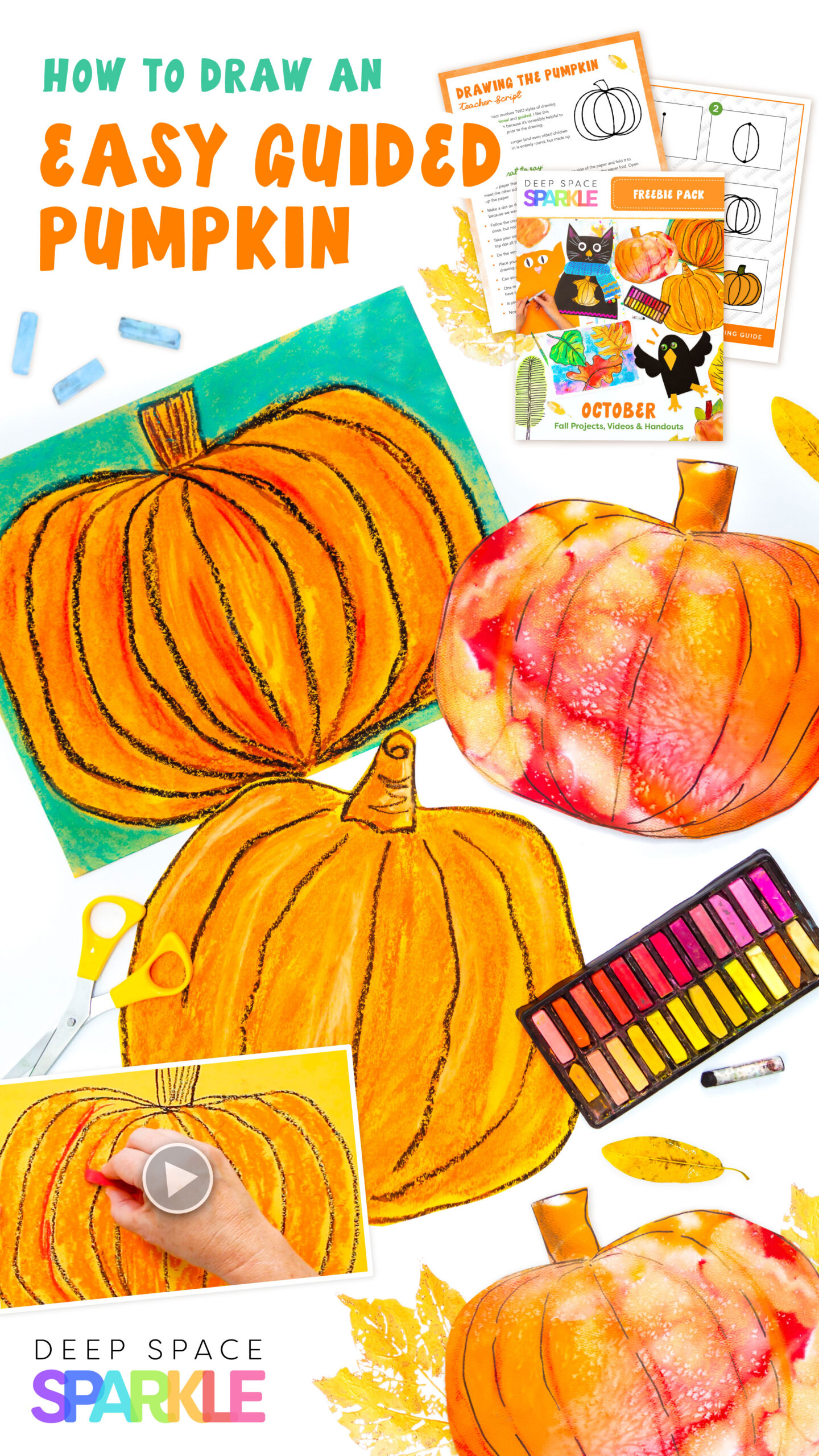 How to Draw an Easy Guided Pumpkin | Deep Space Sparkle