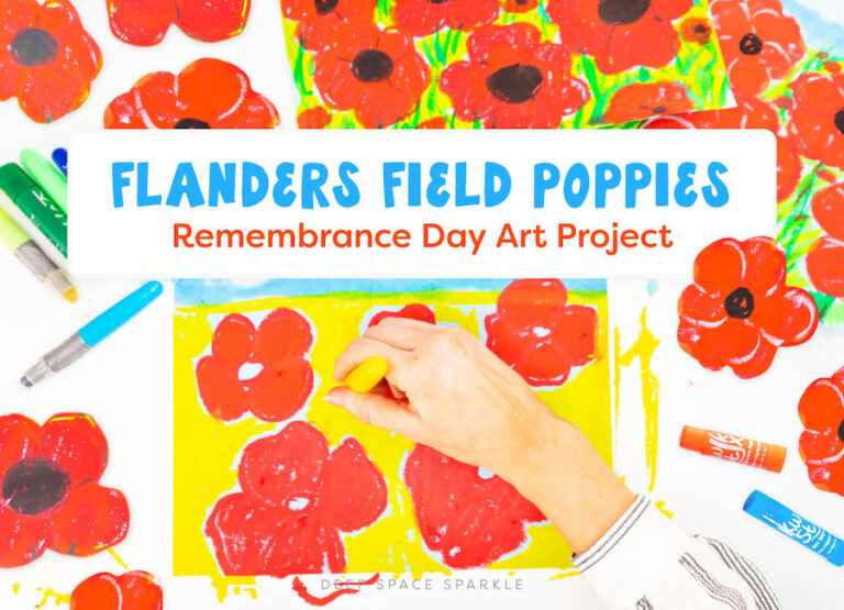Flanders Field Poppies | Remembrance Day Art Project | Deep Space Sparkle
