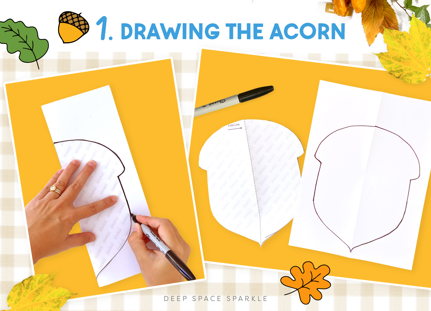 Acorn Art Project Using Watercolors | Deep Space Sparkle